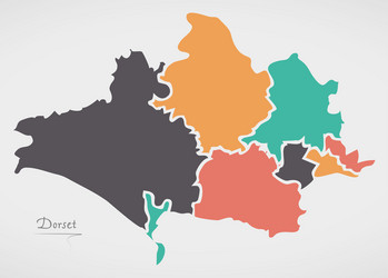 Modern map - lancashire county with districts Vector Image