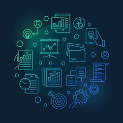 Business project round colorful outline Royalty Free Vector