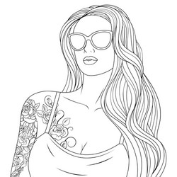 Beautiful girl coloring pages Royalty Free Vector Image
