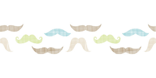 Fun silhouette mustaches vertical seamless pattern