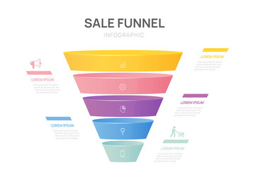 Funnel diagram template Royalty Free Vector Image