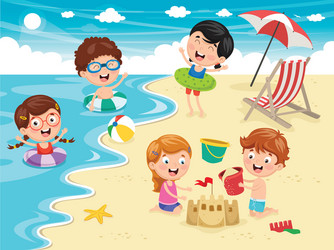 Of summer kids Royalty Free Vector Image - VectorStock