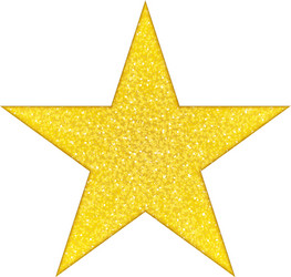 Single golden star shine on white background Vector Image