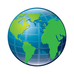 Polygon earth icon on white background Royalty Free Vector