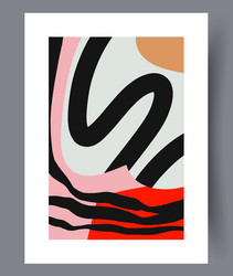 Abstract figure chaotic sketch wall art print Vector Image