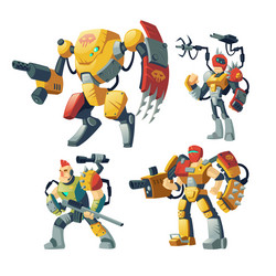 Battle robot transformer in science laboratory Vector Image