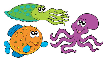 Aquatic animals collection 2 Royalty Free Vector Image