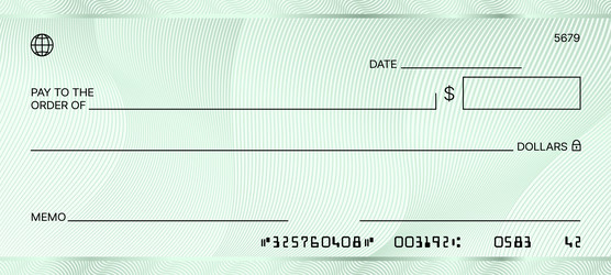 Cheque template with watermark blank bank check Vector Image