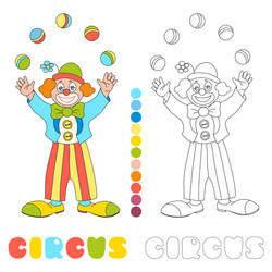 Circus clown juggler doodle style Royalty Free Vector Image