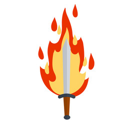 Fiery sword for dnd magic weapon Royalty Free Vector Image