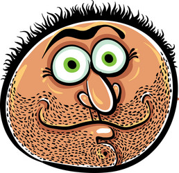 Funny cartoon face with stubble Royalty Free Vector Image