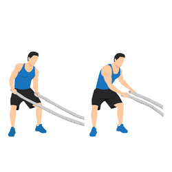 Man doing bent over rope triceps extensions Vector Image