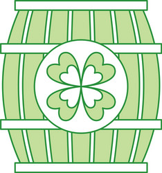 Wooden barrel with clover concept Royalty Free Vector Image