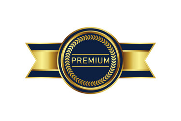 Award badge in gold color Royalty Free Vector Image