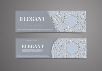 Banner template set with pearl pattern background Vector Image