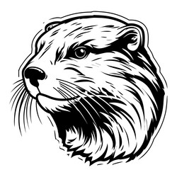 Beautiful otter silhouette Royalty Free Vector Image