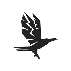 Crow logo template isolated brand identity icon Vector Image