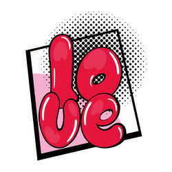 Love pop art font Royalty Free Vector Image - VectorStock