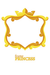 Princess frame cute crown border royal mirror Vector Image