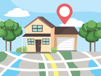 Real state building cartoon Royalty Free Vector Image