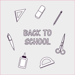 Set school tools education patches stickerts Vector Image