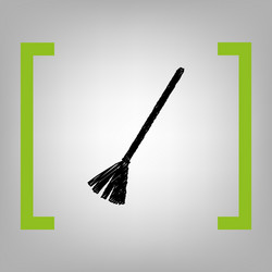 Sweeping broom sign black dashed icon Royalty Free Vector