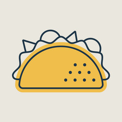 Taco icon fast food sign graph symbol Royalty Free Vector
