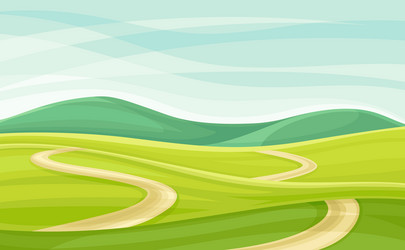 Wandering road going into the distance through Vector Image