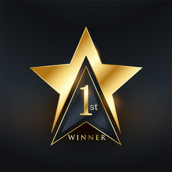 Winner 1st star label design Royalty Free Vector Image