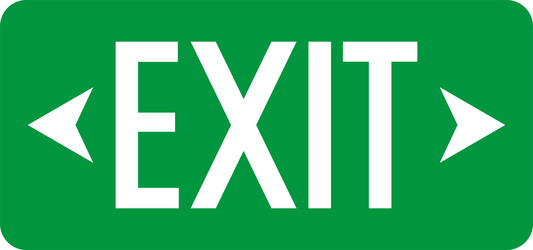 Emergency exit and assembly point sign with arabic