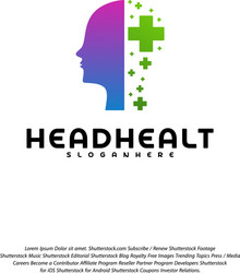 Head health logo template intelligence Royalty Free Vector