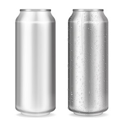 Realistic detailed 3d metallic blank can template Vector Image