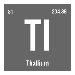 Thallium tl periodic table element Royalty Free Vector Image