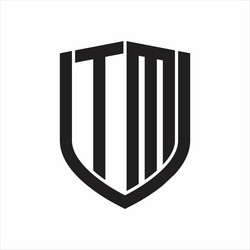 Tm logo monogram with emblem shield shape design Vector Image