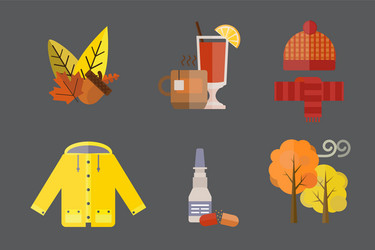 Collection of autumn clothes set items the fall Vector Image