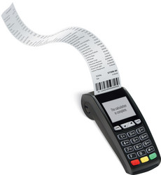 Credit card trminal machine with long shopping Vector Image