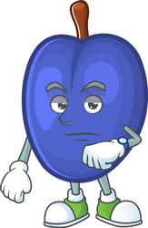 Santa fruits prune character on white background Vector Image