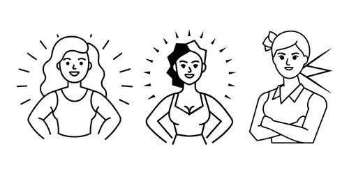 Womans day inspirational line art empowering Vector Image