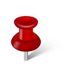 3d red push pin fixing memo task for office Vector Image