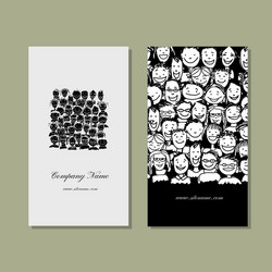 Business cards people crowd for your design Vector Image