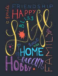 Happy life lettering Royalty Free Vector Image