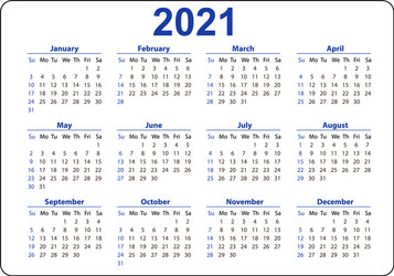 Calendar 2020 2021 week starts from monday Vector Image