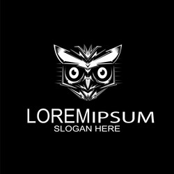 Owl logo design night hunter logo bird logo Vector Image