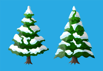 Pine tree covered with snow Royalty Free Vector Image