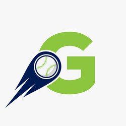 Baseball logo on letter g template Royalty Free Vector Image