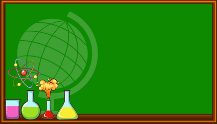 Border design with books and science equipment Vector Image