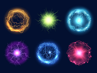 Ball lightning energy power electric round Vector Image