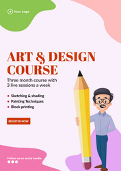 Art workshop ad poster design creative class Vector Image