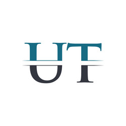 Initial letter ut logo design template ut letter Vector Image