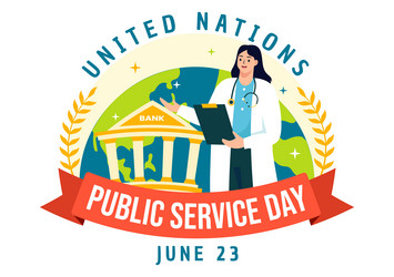 United nations public service day with publics Vector Image